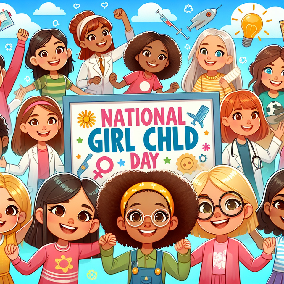 Hiệu ứng văn bản NATIONAL GIRL CHILD DAY được tạo bởi AI - Seapik
