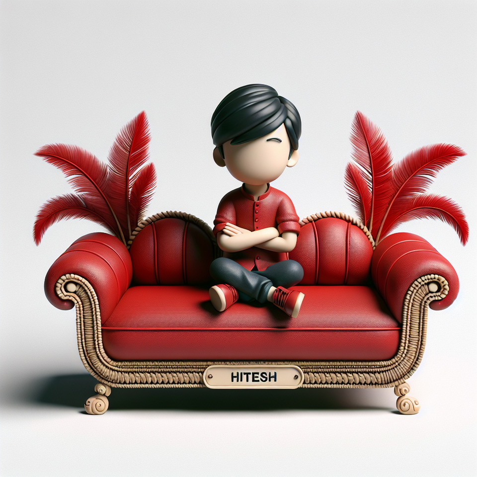 Hiệu ứng văn bản create 3D image,A boy named Hitesh he is sitting on a ...