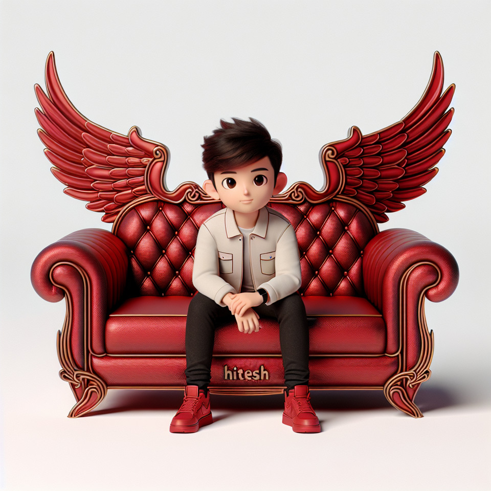 Efeito de texto create 3D image,A boy named Hitesh he is sitting on a ...
