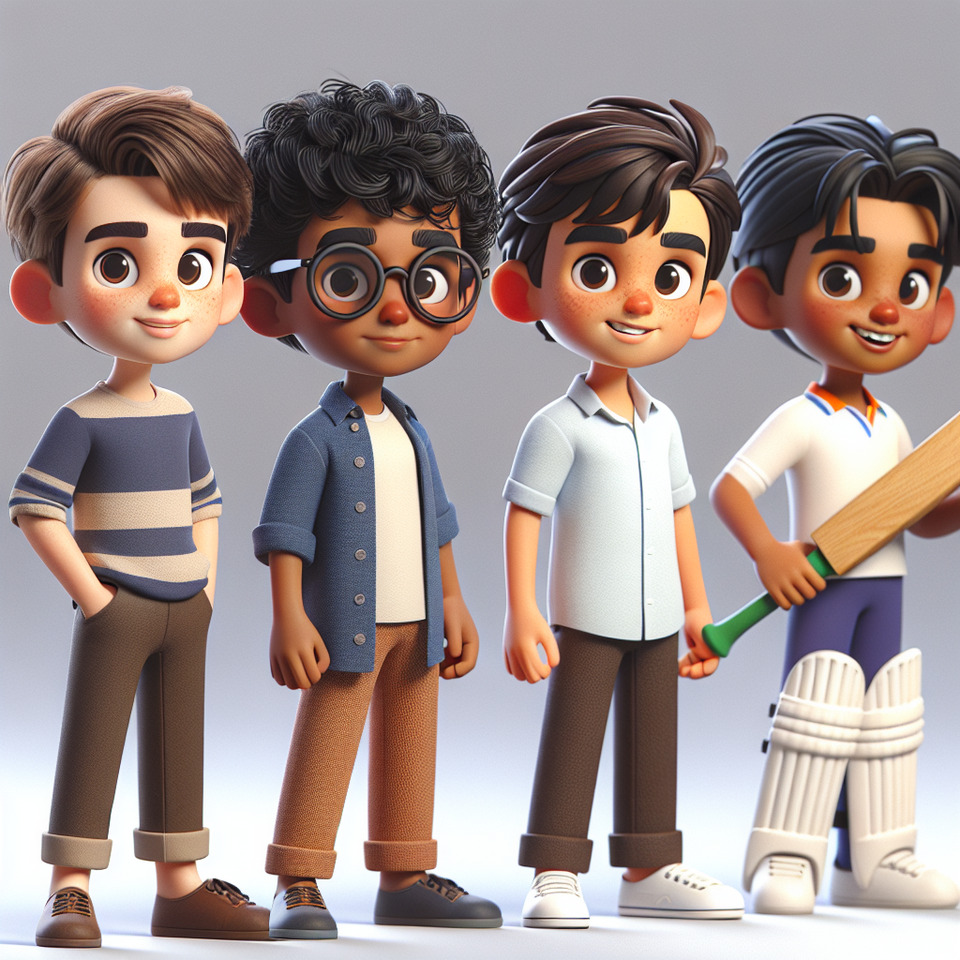 Efek Teks cartoon boys3d render yang Dihasilkan AI - Seapik