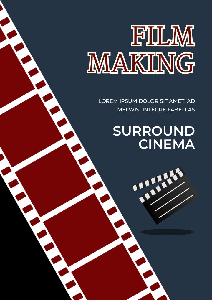 Poster For A Cinematic Masterpiece In Red Gray And Blue Hues Template ...