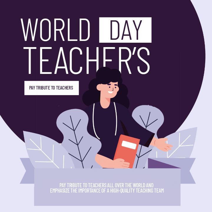Simplistic Purple Social Media World Grains Day Template Edit Online ...