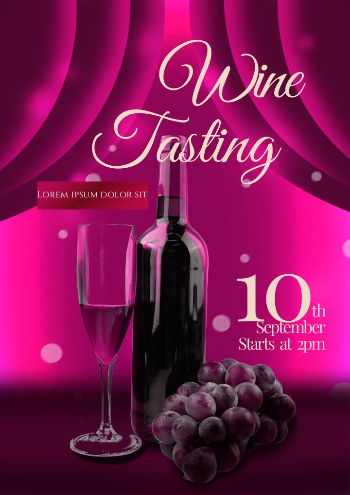 Vertical A Wine Tasting Party Invitation Featuring Red Wines Template ...