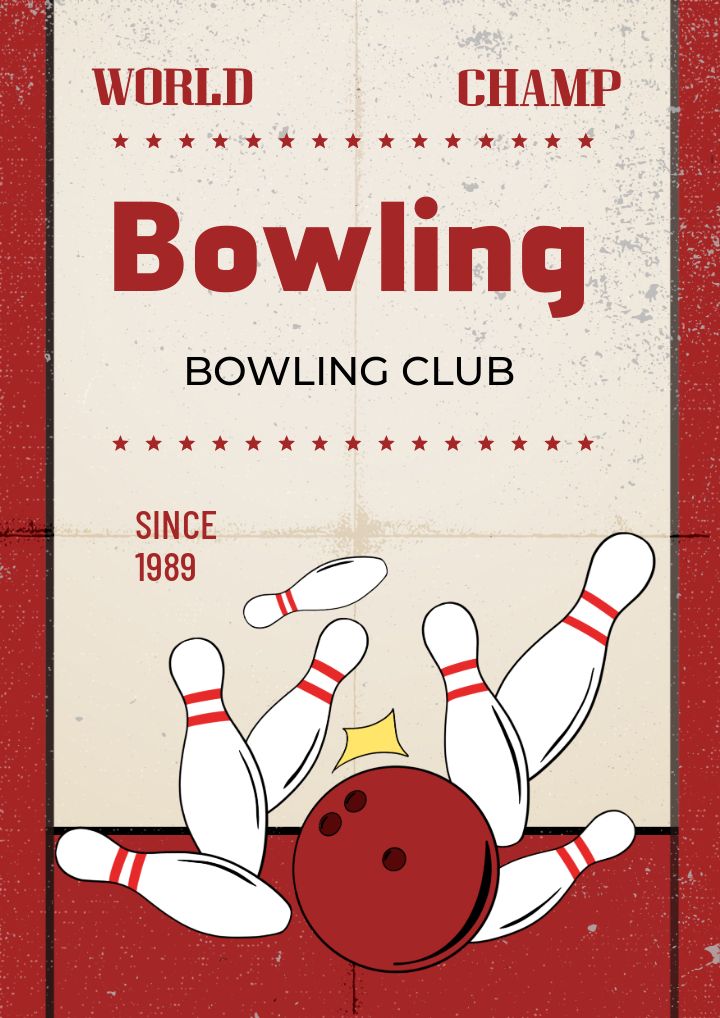 Vintage Bowling Promotional Invite Template Edit Online - Seapik